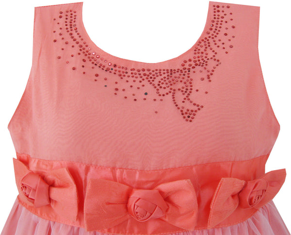 Girls Dress Shinning Butterfly Watermelon Pageant Wedding – Sunny Fashion